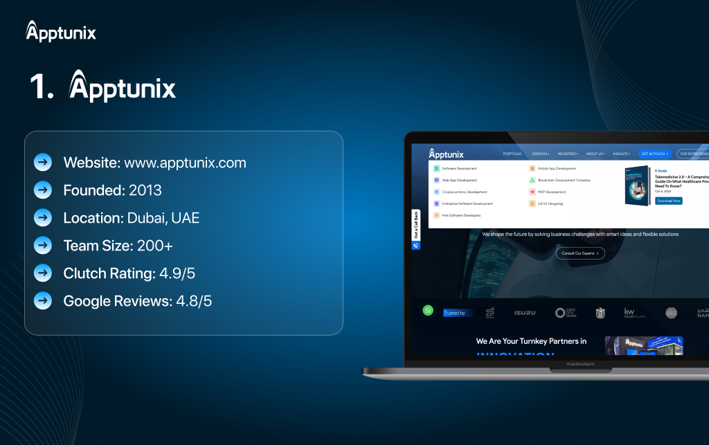 apptunix top website development company in Dubai